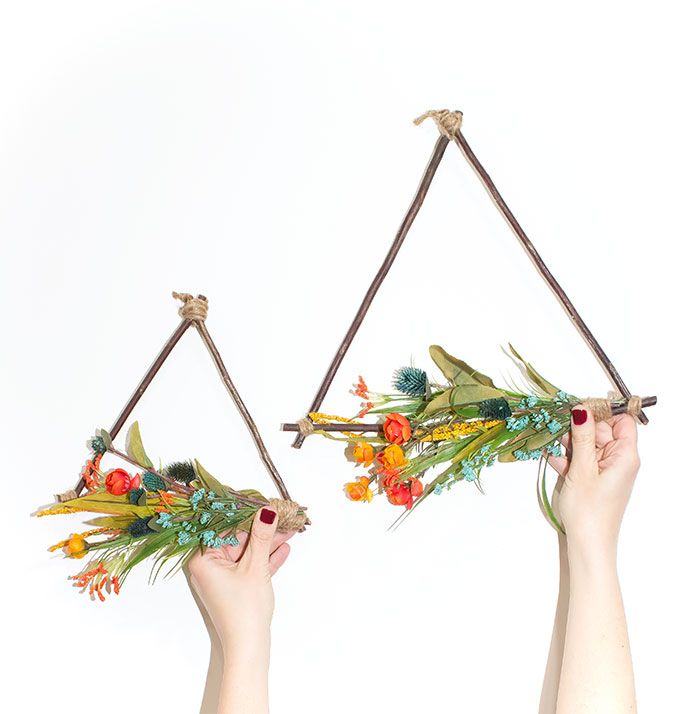 DIY Twig Triangle Wreaths - A Pretty Fix