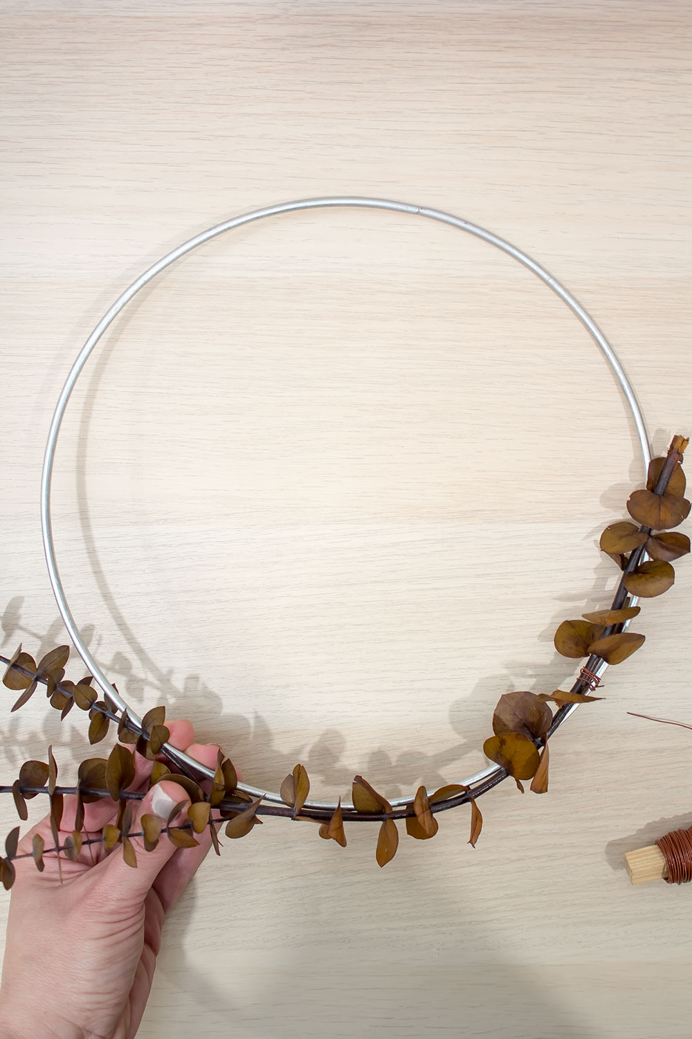 DIY Minimalist Eucalyptus Wreath - A Pretty Fix