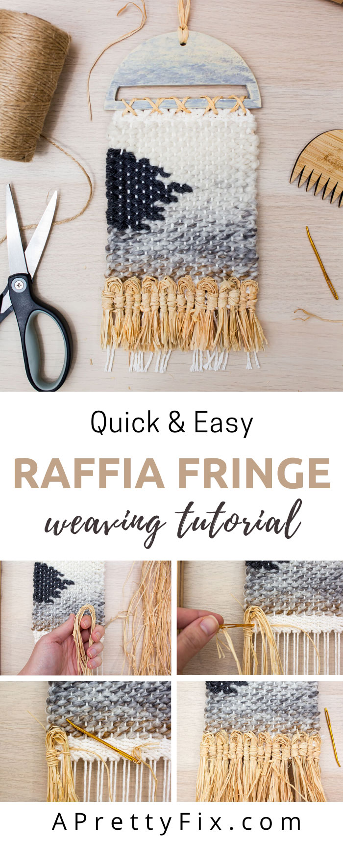 DIY Raffia Fringe Weaving Experiment - A Pretty Fix